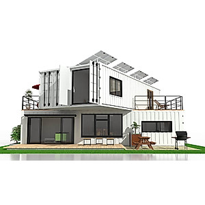 40FT Tiny Home for Adults to Live in, Portable Prefab House Customizable,Foldable Mobile Home with Steel Frame, Prefabricated Expandable Container House Modular Home, Tiny Home, prefab Home