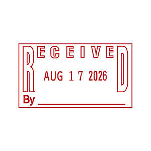 2000 PLUS Easy Select Self-Inking Date/Phrase Stamp, RECEIVED, 1-7/8" x 1" Impression, Red Ink