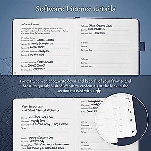 Legend Planner Password Book with Alphabetical tabs. Internet Address Keeper Logbook. Journal for Website Logins, Pocket 4x5.5" (Mystic Blue)