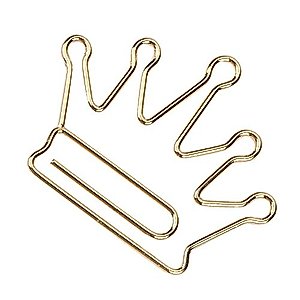 10pcs Creative Crown Bookmark Paper Clips Document Organizing Clip Stationery Supplies