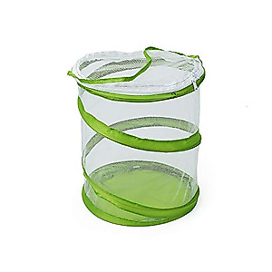 RESTCLOUD Pop-up Insect and Butterfly Habitat Cage Terrarium Clear Mesh Enclosure, See Through Easier 9" x 11" Tall