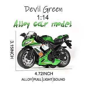 Gilumza Pull Back Motorcycle Toys, Tiny Gift with Music Lighting, Race Motorcycles Toy for Boys Kids Christmas Birthday Age 3-12 Year Old