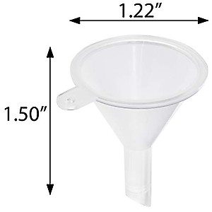 JUVITUS 2 oz / 60 ml Clear Glass Boston Round Graduated Measurement Glass Dropper Bottle (6 Pack) + Funnel