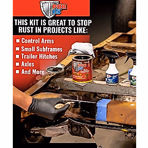 POR-15 Stop Rust Kit, Non-Porous Coating Seals and Protects Metal from Rust and Corrosion, Gloss Black
