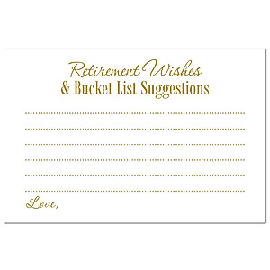 48 cnt Retirement Wishes, Bucket List and Share a Memory Cards (Gold)