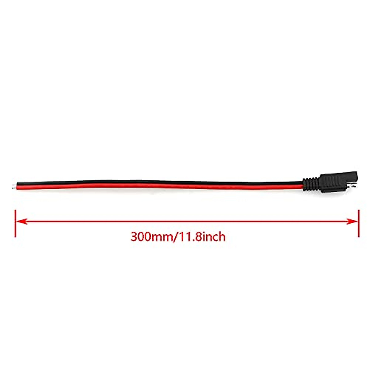 DGZZI 14AWG SAE Extension Cable 30cm/ 1ft 2 Pin DC Power SAE Single Plug Quick Disconnect SAE Power Automotive Extension Cable for Motorcycle, Car, Tractor Solar Panel