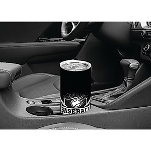 Elanze Designs Baseball Mom Era Bat Ball Diamond Sport Wrap-Around Design 20 Ounce Stainless Steel On-The-Go Coffee Travel Insulated Skinny Tumbler Mug Cup, Slide Top Lid, MRC-20OZ-SH252