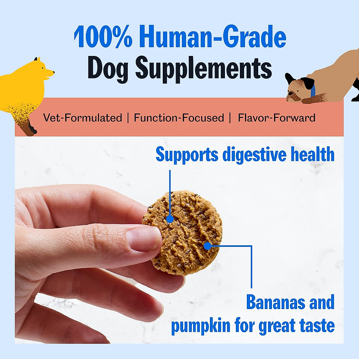 PetPlate Soothe Operater Digestive Soft Chews for Dogs, Made with Prebiotics & Probiotics, USDA Organic Supplement, Grain-Free, Human-Grade, Pet Supplies, (Pack of 1, 9.8 Ounce)