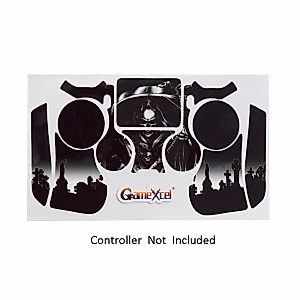 GameXcel Skins Compatible with PS4 Controller - Stickers Compatible with Playstation Dualshock 4 - Decals Cover Skin Accessories Compatible with PS4 Slim Controllers - Reaper Black