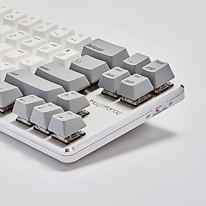 Qisan Happy Deals 20% Discount Off Mechanical Gaming Keyboard Gateron Brown Switch Wired/Wireless Bluetooth Keyboard 68-Keys Mini Design(60%) PBT Keycaps White/Gray Color for Gaming/Office Magicforce