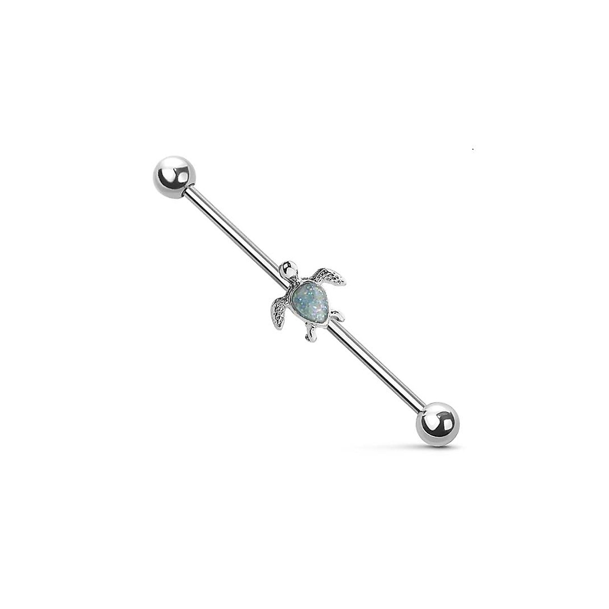 Body Accentz Industrial barbell Sea Turtle 316L Surgical Steel bar 14g