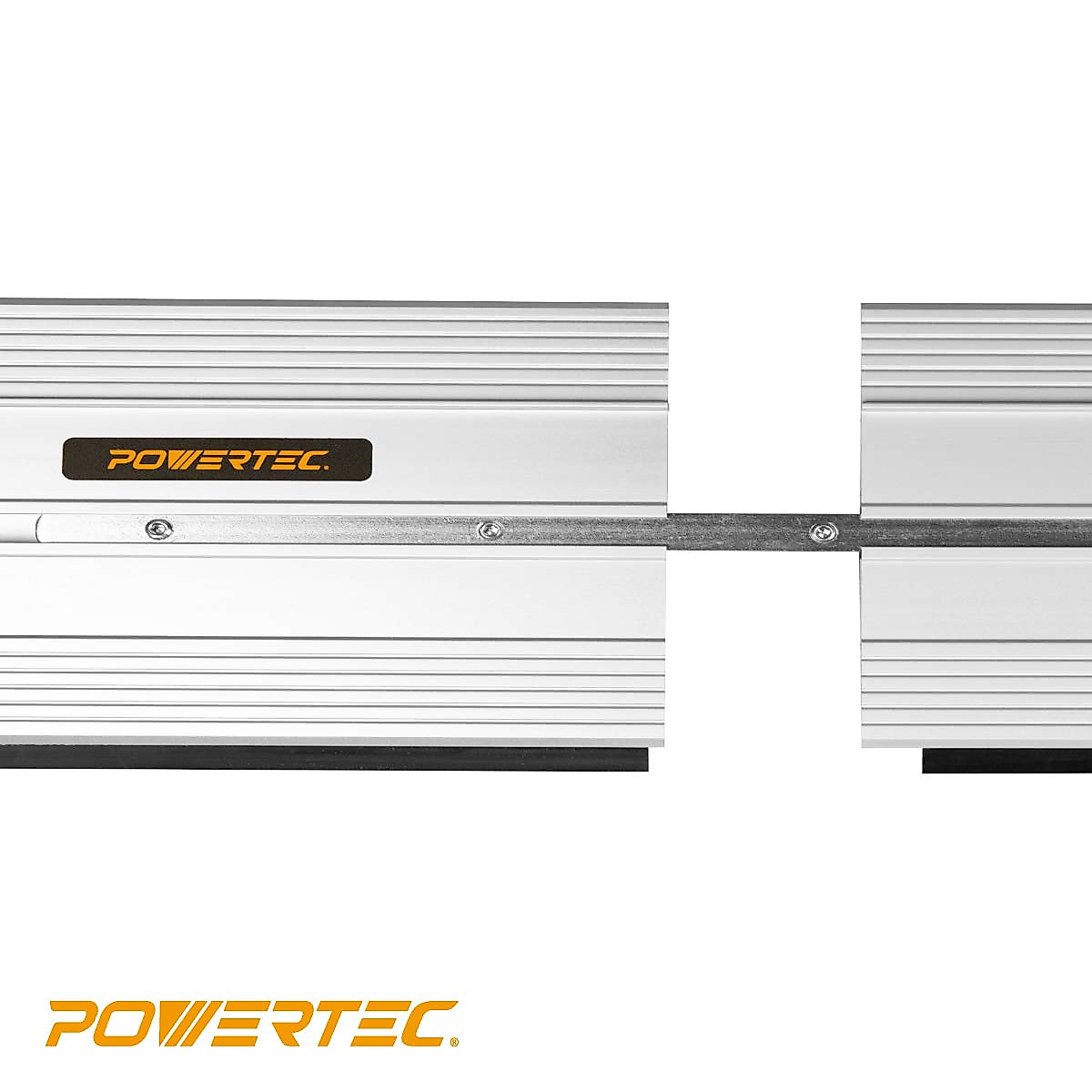 POWERTEC 71573 55” Track Saw Guide Rail Joining Set for Bosch Track Saws | Includes (2) Aluminium Extruded Guided Rails and (1) Guide Rail Connectors for Woodworking Projects