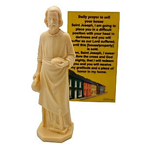 St Joseph Statue Home Selling Kit with Magnetic Holy Card for Refrigerator with Instruction Card Real Estate Patron Saint Pack