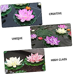 Mipcase 28 Pcs Lotus Decoration Flowers Plants Flower Embellishments Flower Centerpieces Beautiful Flower Props Realistic Water Leaves Lilly Pads Floating Flowers Floating Lotus-Flower