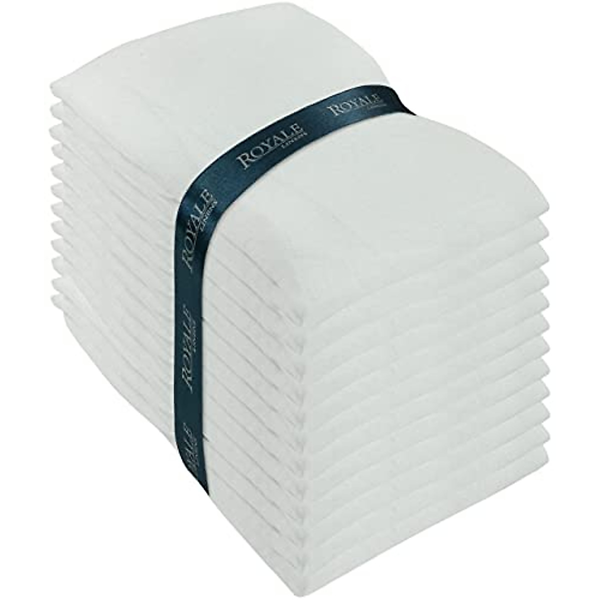 ROYALE LINENS Flour Sack Dish Towels - 33" X 38" Kitchen Towel - Super Absorbent White Flour Sack -100% Ring Spun Cotton -Tea Towels - for Embroidery, Cloth Diapers, Cheese Strainers (12 Pack, White)