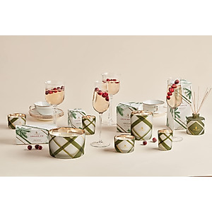 Thymes Frosted Plaid Frasier Fir Candle Set – Scented Candle Set with Notes of Crisp Siberian Fir, Cedarwood and Sandalwood – Luxury Home Fragrance - 3 Oz (2 Pack)