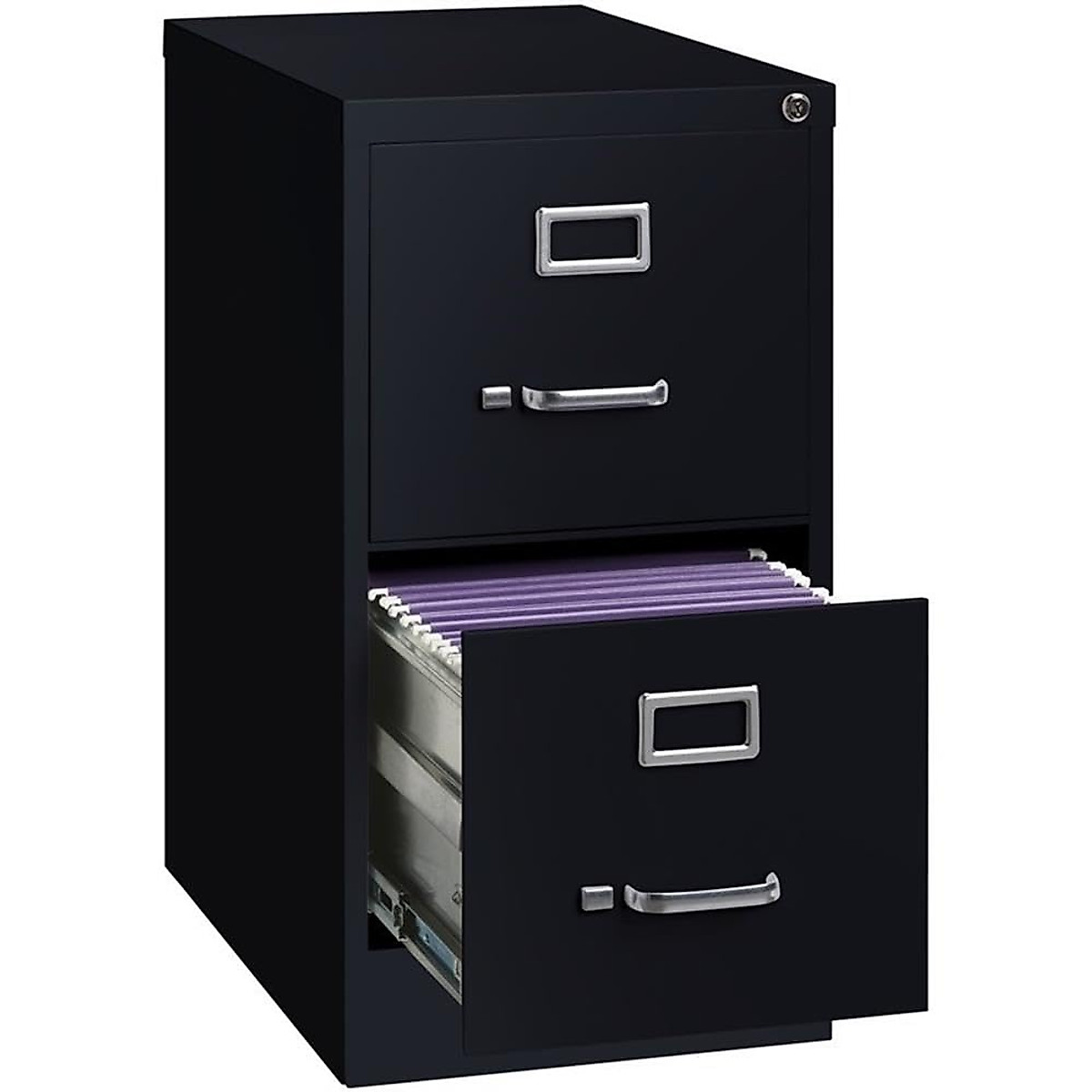 Lorell 2-Drawer Vertical File, 15 by 22 by 28, Black LLR42291