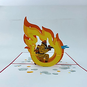 Fire Fighter Fire Guard Safety Father's Day Happy Birthday Thank you Baby Happy Birthday For Mam 3D Pop Up Card Cards for her Gift Handcraft Greeting Card Unique Birthday boy for him dad kids mom