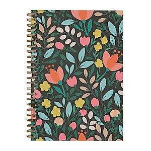 Academic Planner Yearly Monthly Weekly Daily Large Calendar Organizer by Bright Day Spiral Bound Dated Agenda Flexible Cover Notebook, June 2022 - July 2023, 8.25 x 6.25, Black Floral