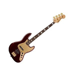 Squier 40th Anniversary Jazz Bass Gold Edition, Ruby Red Metallic, Laurel Fingerboard