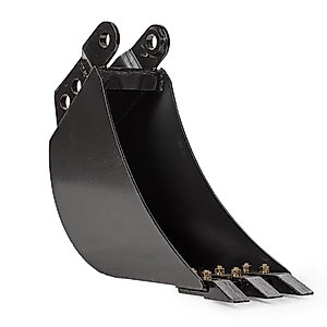 Titan Attachments 10" Front Hoe & Backhoe Bucket, Strong Replaceable Carbon Steel Teeth, Hydraulic Tilt Bucket, Excavator Attachment for Front Hoe & Backhoe Excavators, Skid Steer & Loader Accessory
