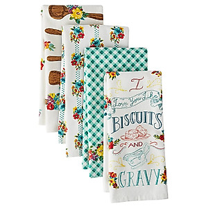 The Pioneer Woman Cotton Kitchen Terry Towels Set of 4 Biscuits and Gravy