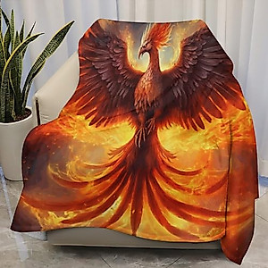 Delerain Burning Bird Soft Throw Blanket 40"x50" Lightweight Flannel Fleece Blanket for Couch Bed Sofa Travelling Camping for Kids Children