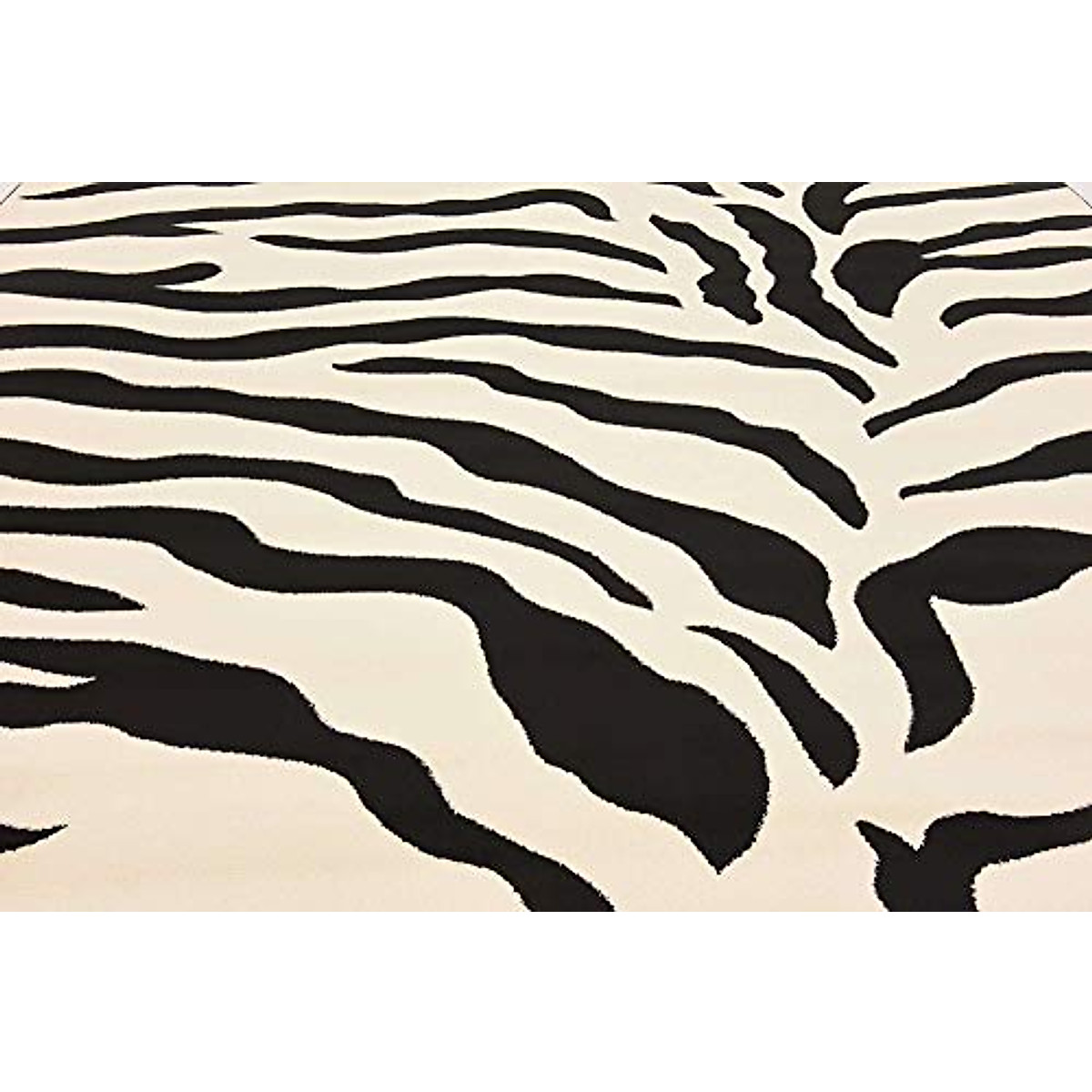 Unique Loom Wildlife Collection Animal Inspired with Zebra Design Area Rug, 9 ft x 12 ft, Ivory/Black