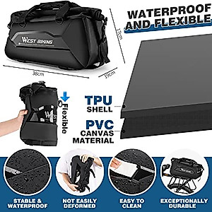 West Biking Bike Rack Bag - 3 in 1 Bicycle Trunk Pannier Bag, 13L/24L Capacity Bike Rear Seat Bag with Waterproof Carbon, Bicycle Rack Rear Carrier Bag with Shoulder Strap (Black)