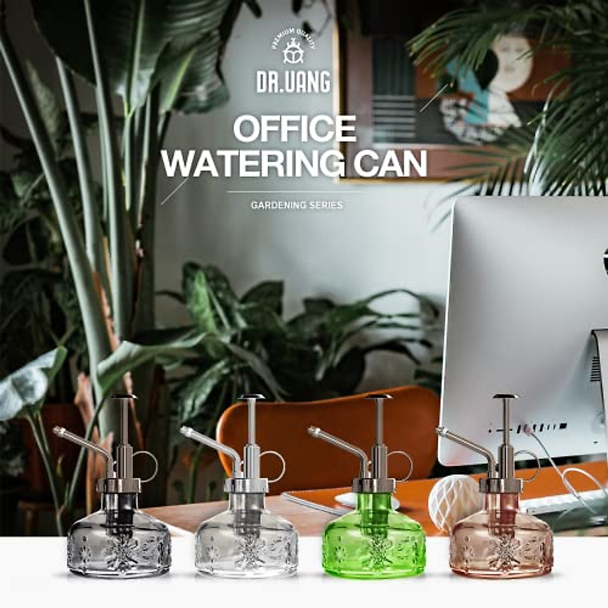 DR.UANG Plant Mister Spray Bottle for Plants Glass Indoor Plant Spritzer Mister Bottle Plant Gifts (Brown 180ml 6 inch)