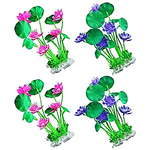 BESTOYARD Artificial Plants Artificial Plants 3pcs Flower Fish Tank Aquarium Plants Fish Tank Flower Ornament Artificial Aquarium Plants Decor 4pcs Plastic Glass Containers Glass Containers