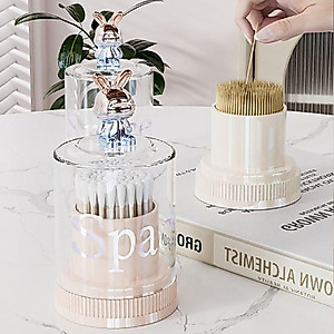 Generic 2PCS Qtip Holder for Bathroom Canister Storage Organization, Vanity Makeup Organizer ,q tip holder for bathroom for Storage Cotton Swab, Ball, Pads, Floss