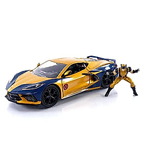 Jada Toys Marvel Wolverine X-Men 1:24 2020 Chevy Corvette Die-Cast Car with 2.75" Wolverine Figure
