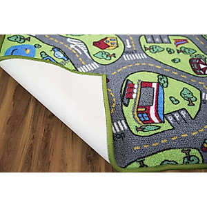 Kids Rugs Carpet Giant Large 80" x 40" Playmat City Life - Learn & Have Fun Safe! Children's Educational, Road Traffic System, Multi Color, Play Mat Rug Great for Playing Cars, Bedroom Playroom, Area