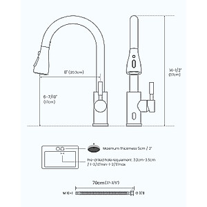 DAYONE Touchless Kitchen Sink Faucet with Soap Dispenser and Pull Down Sprayer, Stainless Steel High Arc Motion Sensor Touch Faucet for Kitchen Sink Smart Hands-Free Single Handle, Brushed Nickel
