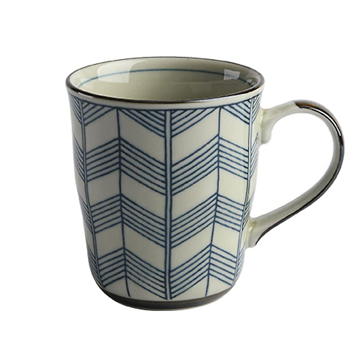 Caalio Ceramic Tea Cup Coffee Mug for Office and Home, Japanese Retro Style, Dishwasher and Microwave Safe, for Tea, Juice, Coffee - 9oz - Arrow Feather