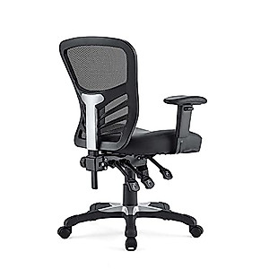 Modway Articulate Mesh Office Chair with Fully Adjustable Vegan Leather Seat In Black