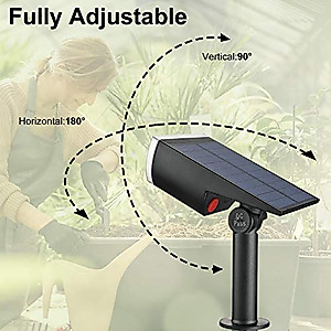 Consciot 12 LED Compact Dusk-to-Dawn Solar Powered Landscape Spotlights Outdoor, IP67 Waterproof 6500K Cool White, 2-in-1 Decorative Lighting for Garden, Pathway, Patio, Yard, 4 Pack