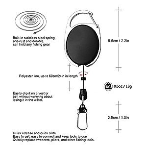 Haowecib Fly Fishing Anglers Tool, Anti‑Rust ABS Material Fly Fishing Tool Retractor for Fishing for Camping for Hiking