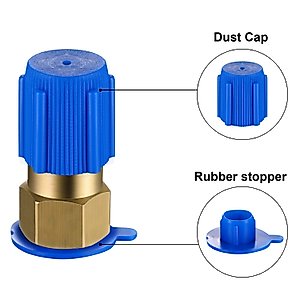 Mudder 4 Pieces VA-LH11 A/C Pro R-12 to R-134a Retrofit Parts Kit Retrofit Conversion Adapter Fitting Compatible with 1/4 SAE Thread Low High Side Retrofit Conversion