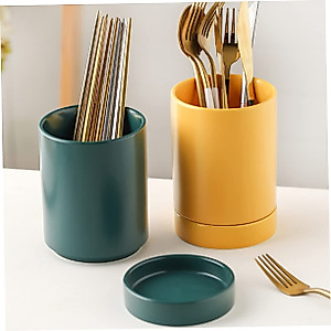 Luxshiny Kitchen Storage 1 Set Chopstick Holder Ceramics Counter Spoon Stand