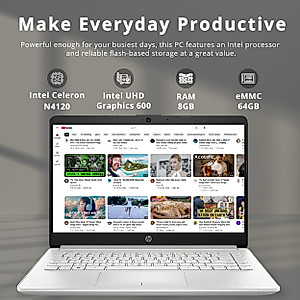 2022 HP Stream 14" HD Laptop, AMD Athlon Silver 3050U Processor, 8GB RAM, 256GB SSD , 720p HD Webcam, AMD Radeon Graphics, Bluetooth, Windows 10 Home, Silver, 32GB SnowBell USB Card
