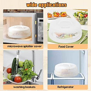 Microwave Splatter Cover, 11.8" Foldable Silicone Clear Microwave Plate Cover With Water Steamer, Vent And Handle, Dishwasher-Safe, Microwave Lid Cover And Splatter Guard, Microwave Cover For Food