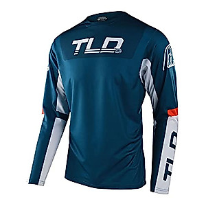 Troy Lee Designs Cycling MTB Bicycle Mountain Bike Jersey Shirt for Men, Sprint Jersey (Fractura Slate Blue/Blue Orange, XL)
