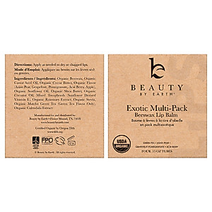 USDA Organic Lip Balm - USA Made & All Natural 4 Pack Multi Flavor Lips Moisturizer, Valentines Day Gifts, Moisturizing Lip Care, Beauty & Birthday Gifts, Moisturizer Chapstick Care for Dry Lips