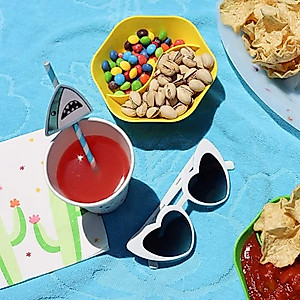 Jarratt Industries Double Dipper Snack and Serving Bowls, Divided Bowls Perfect for Chips, Dips, Snacks, Salad, Nuts, Pistachios, Cereal, Microwave and Dishwasher Safe, Set of 4