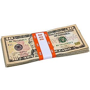 Royal Sovereign $50 Currency Straps, Orange, 1000 Count (RMCS-0050)