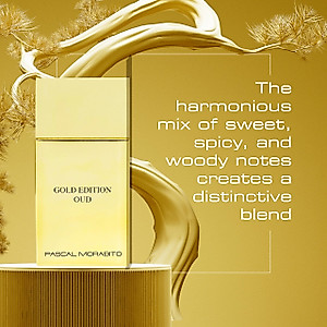Pascal Morabito - Gold Edition Oud- 3.4 Oz Eau De Parfum - Fragrance Mist For Men - Oriental Amber Scent - Cologne Spray With Amber, Cedar, Incense, Sandalwood Accords