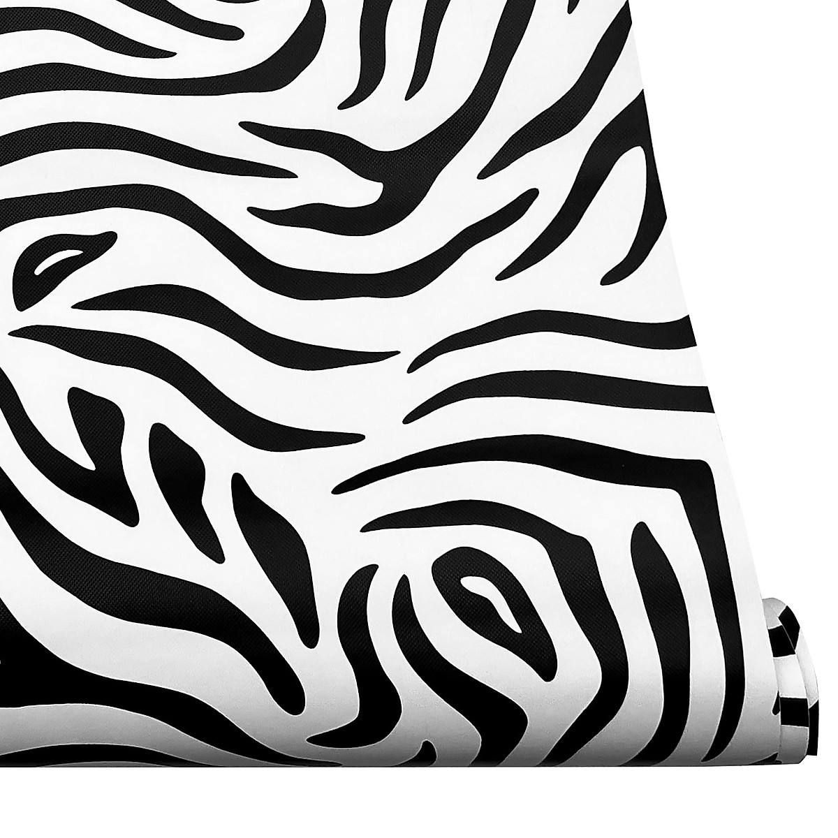 LovingWay Black White Shelf Liner 17.7x177 Inch Zebra Animal Print Drawer Lining Paper Self-Adhesive New Year Home Decorations
