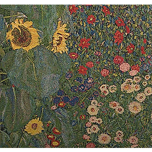 C Charlotte Home Furnishings Inc Country Garden A European Cushion Cover | Decorative Cushion Case with Cotton Wool & Viscose | 18x18 Inch Cushion Cover for Living Room | Inspired by Gustav Klimt